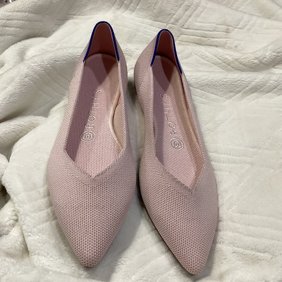 Rothy's | Shoes | Rothys The Point Blush Knit Fabric Pointy Toe Ballet ...